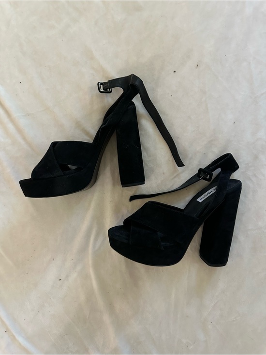 Steve Madden | Shoes | Steve Madden Black Suede Platform Block Heel ...